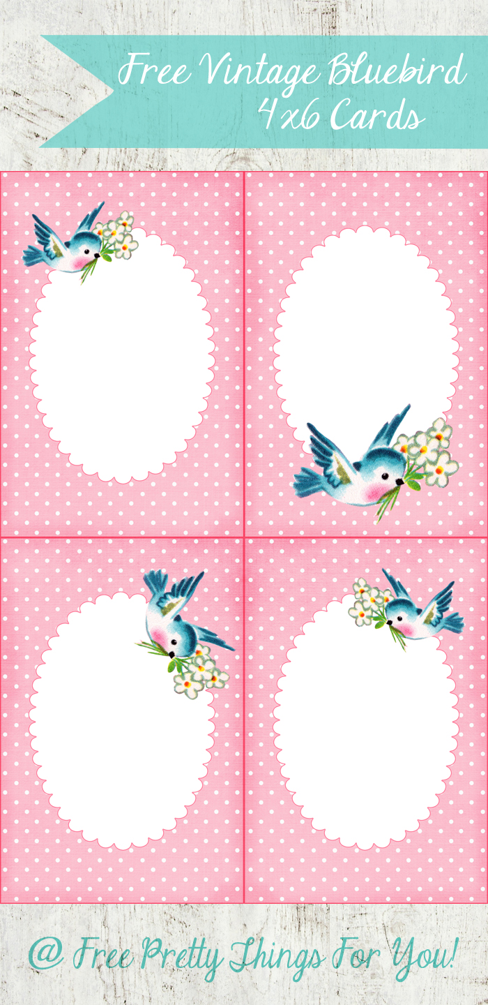Free 4x6 Vintage Bluebird Cards! - Free Pretty Things For You