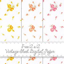 Pretty Vintage Sheet Digital Scrapbooking Paper! - Free Pretty Things ...