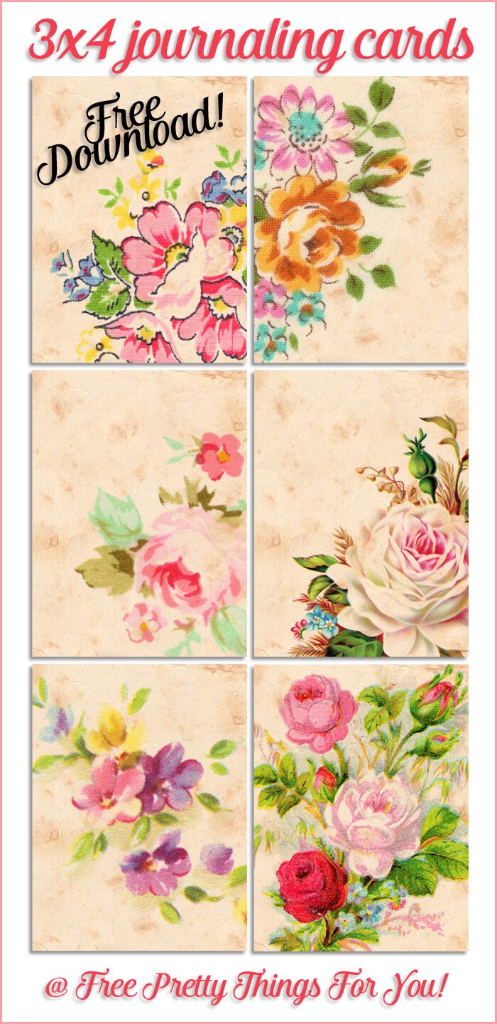Free Journaling Cards: Pretty Vintage Floral Tags - Free Pretty Things ...