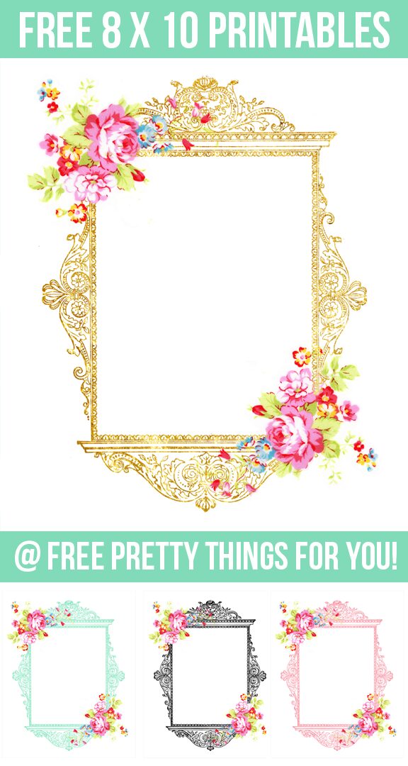 Art Prints: Pretty Gold, Blue, Black and Pink Printables - Free Pretty ...