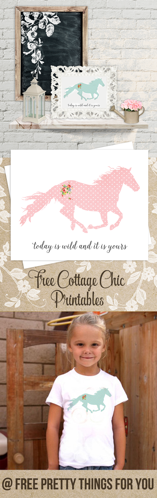 Cottage Chic -Wild Horse 8x10 Printable - Free Pretty Things For You