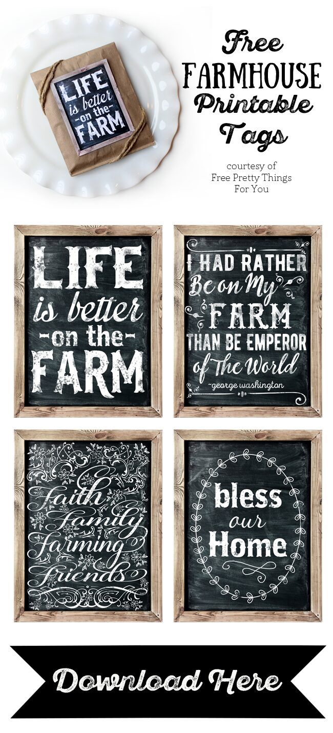 Lovely Farmhouse Printable Tags - Free Pretty Things For You