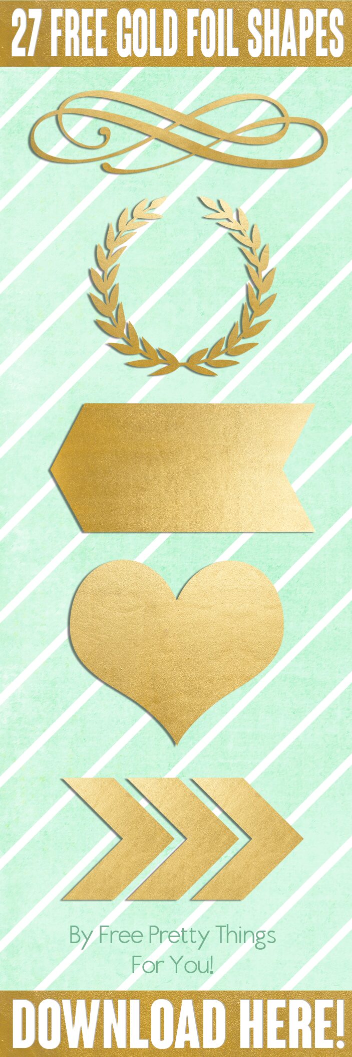 Gold Foil: 27 Free Pretty ScrapBooking Shapes - Free Pretty Things For You