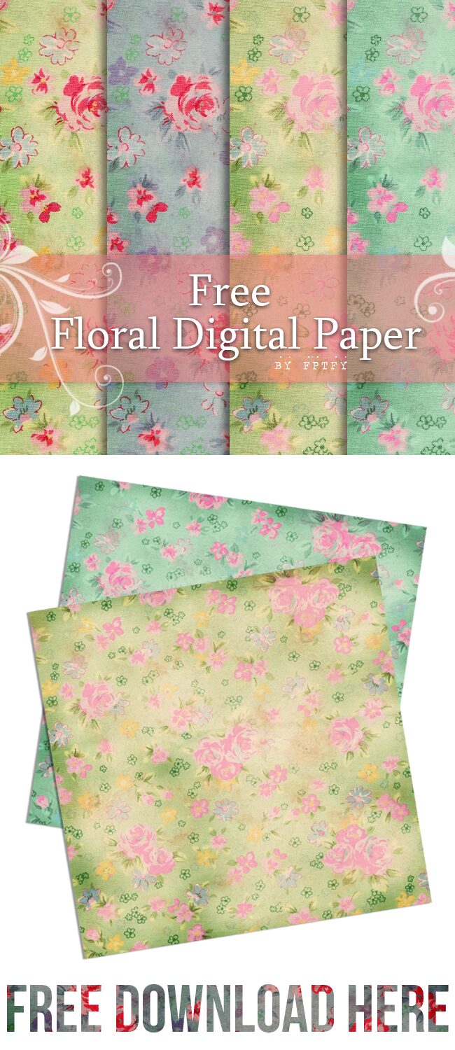 Free Digital Scrapbooking Paper- Floral Love - Free Pretty Things For You