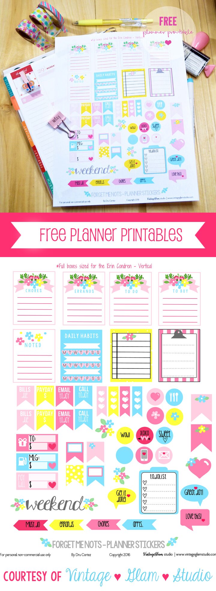 Erin Condren: Gorgeous Free Planner Addict Stickers! - Free Pretty ...