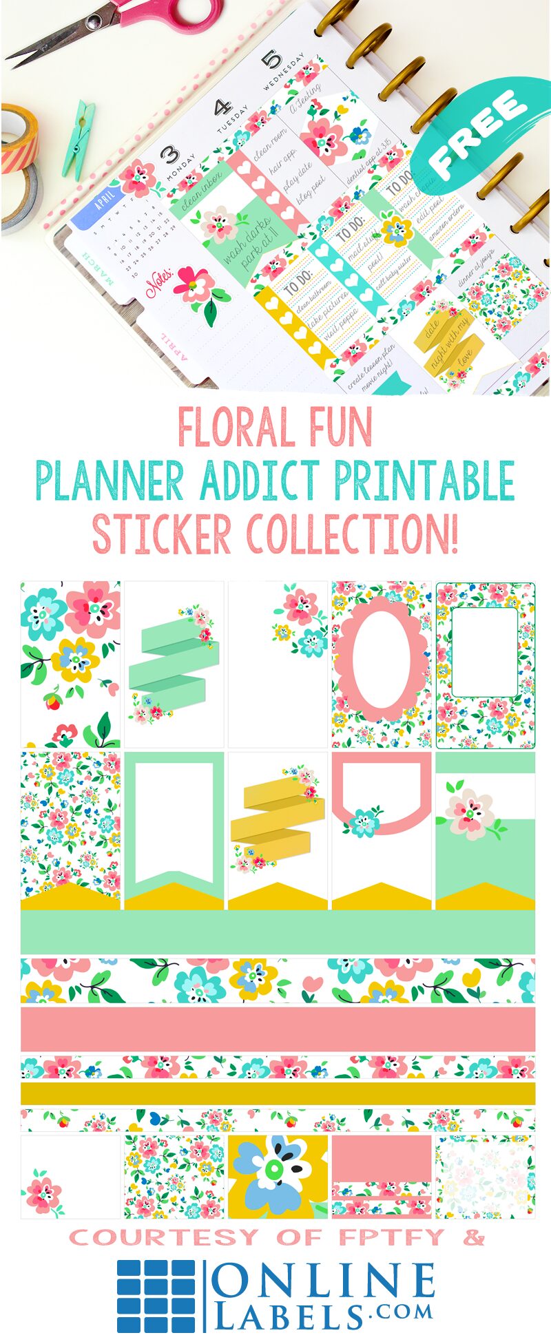 Free Planner Printables-Floral Fun! - Free Pretty Things For You