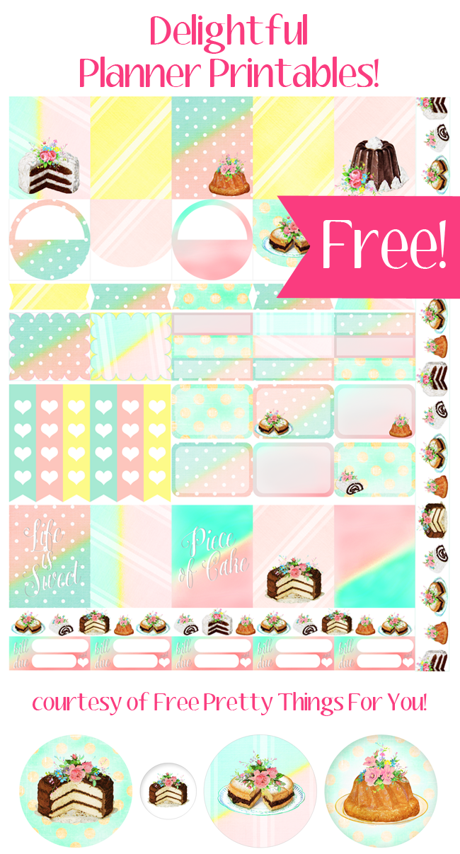 Eat Cake Planner Printables! - Free Pretty Things For You