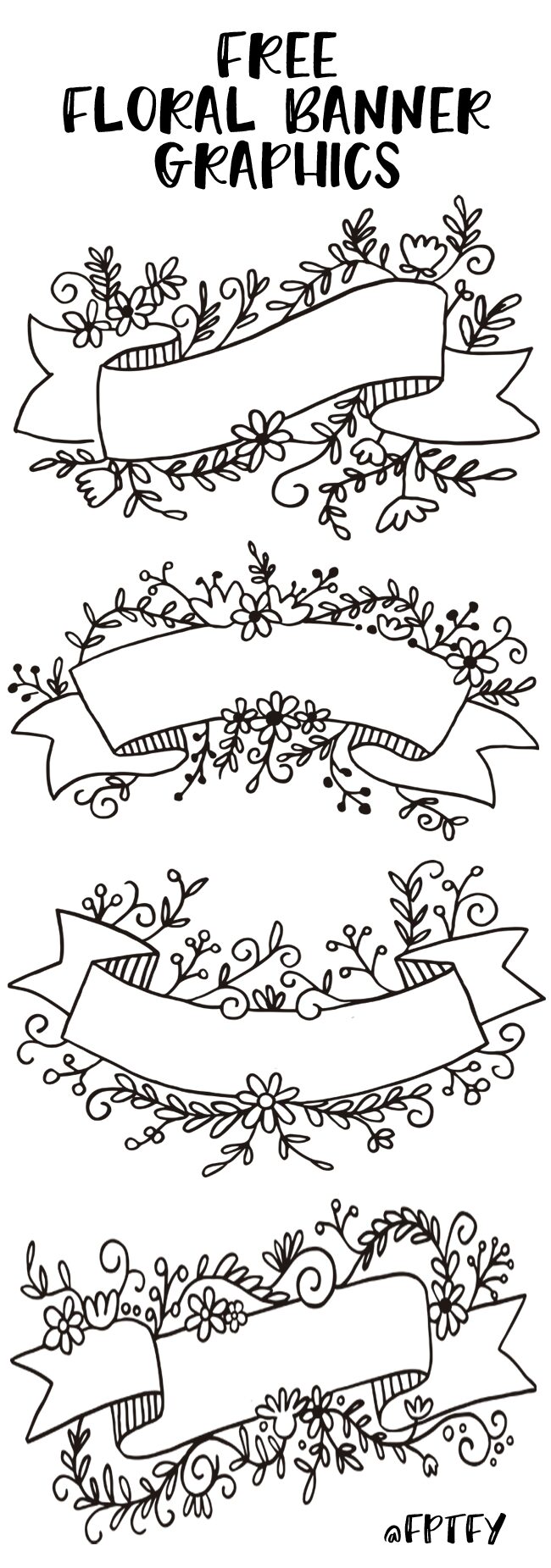 Free Floral Banner Graphics- Set of 4-CU ok! - Free Pretty Things For You