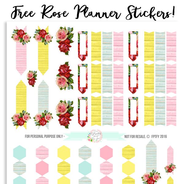 Free Rose Planner Stickers - Free Pretty Things For You