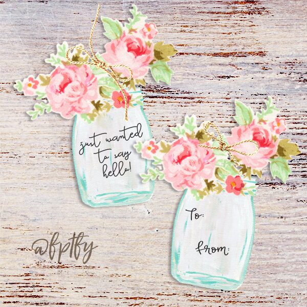 Free Mason Jar Floral Tags- Pretty! - Free Pretty Things For You