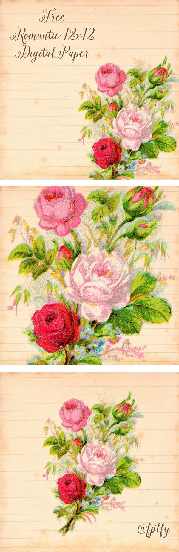 Free Romantic Rose Digital Paper Collection! - Free Pretty Things For You