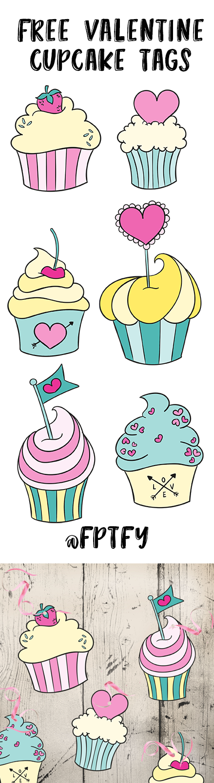Free Valentine Cupcake Tags- Adorable! - Free Pretty Things For You