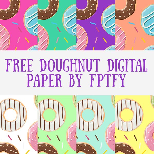 Free Doughnut Digital Paper- Multi Color Pack! - Free Pretty Things For You