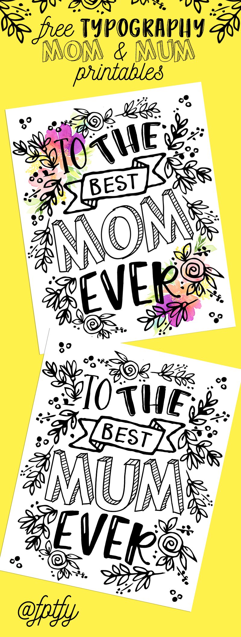 Gorgeous Free Typography Mom and Mum Printables-Tags included! - Free ...