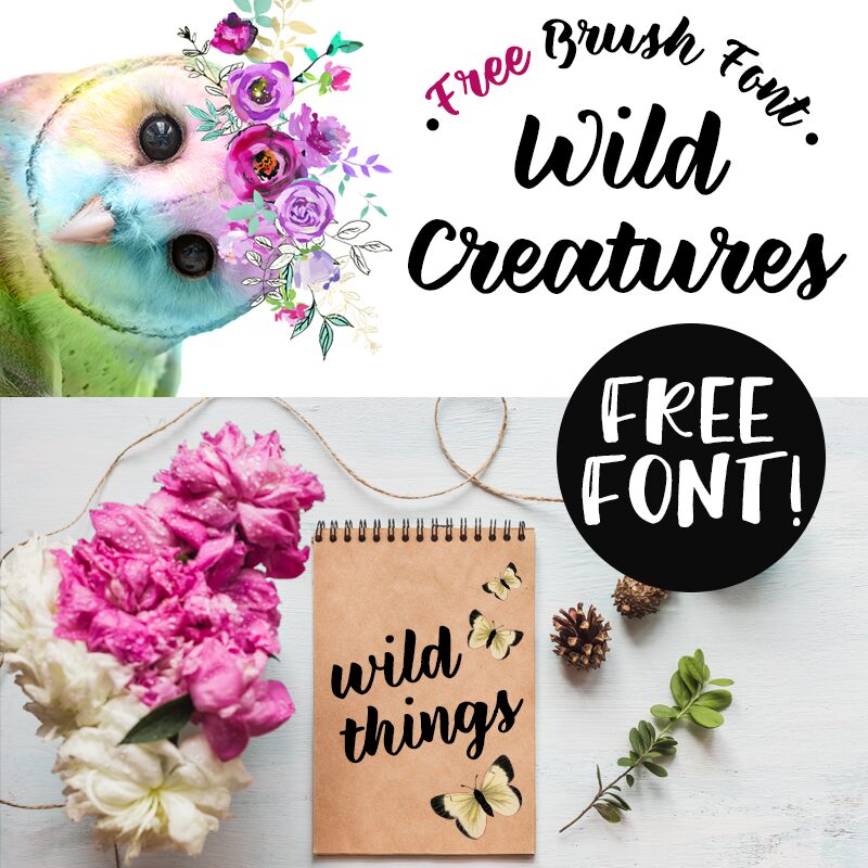 Free Brush Font: Wild Creatures! - Free Pretty Things For You