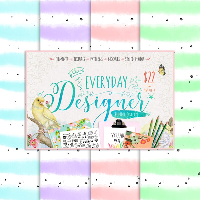 Free Watercolor Speckled Stripe Digital Paper - Free Pretty Things For You