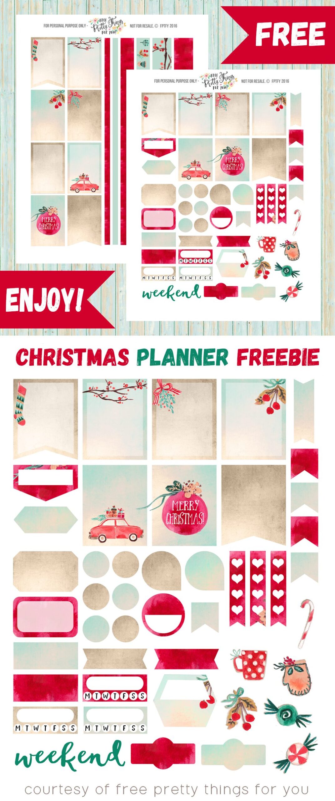 Free Christmas Planner Sticker Printables - Free Pretty Things For You