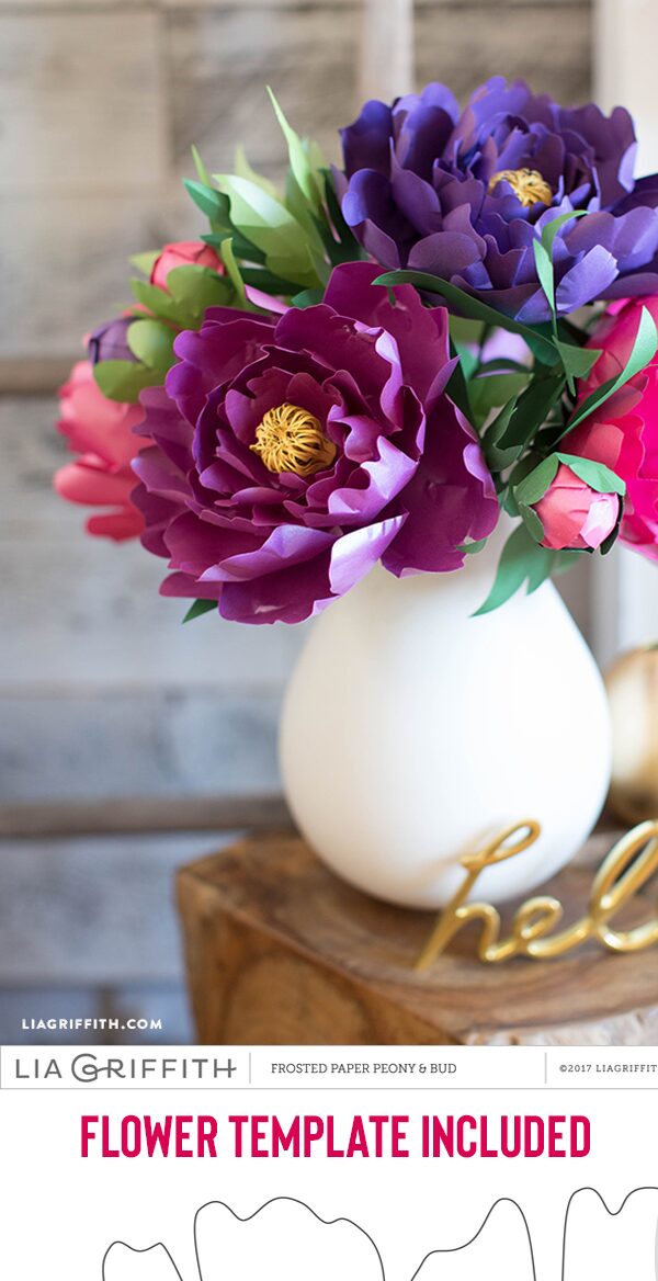 free paper peony template - Free Pretty Things For You
