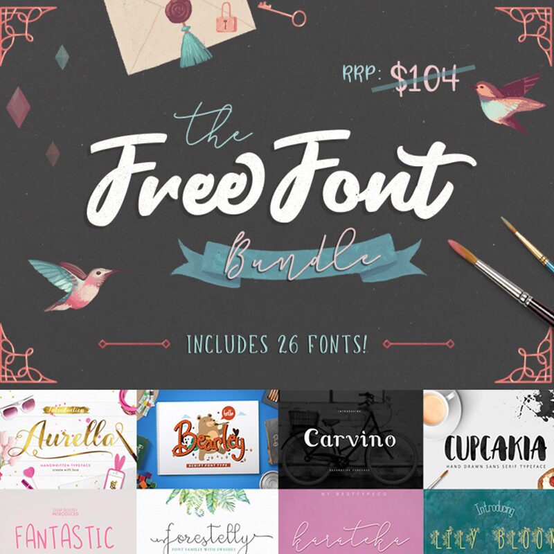 Free Font Bundle (Worth $104) - Free Pretty Things For You