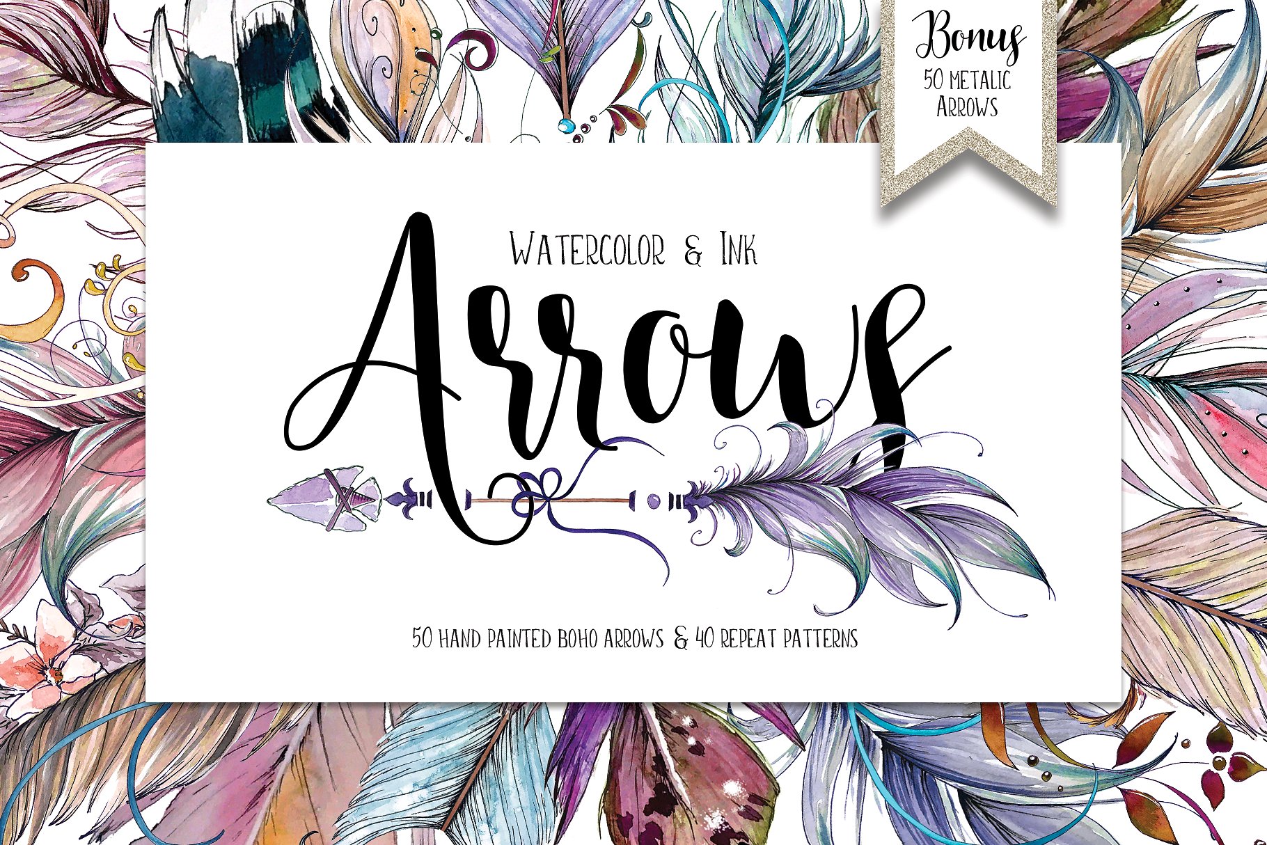 50+ Free Watercolor Boho Arrows - Free Pretty Things For You