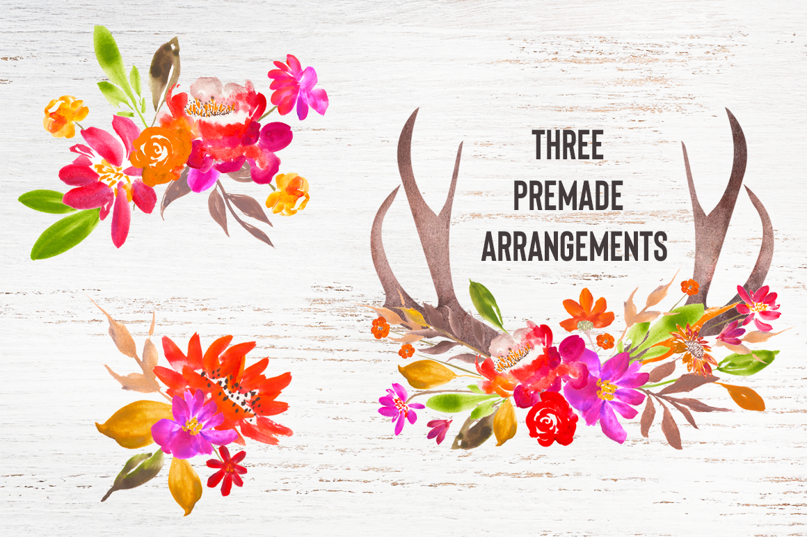 free autumn Antler flowers
