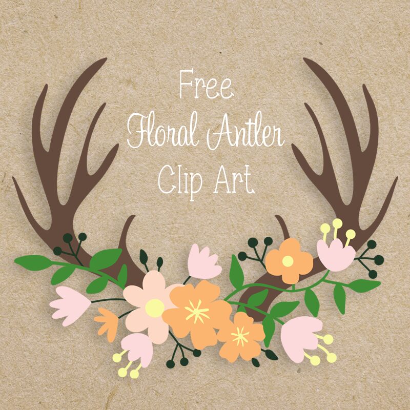 antlers and flowers clipart