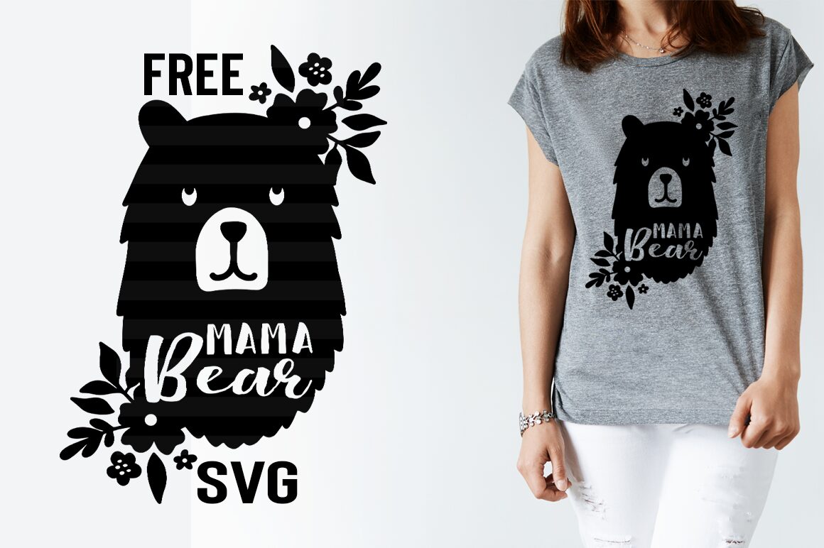 Free Mama Bear Floral SVG