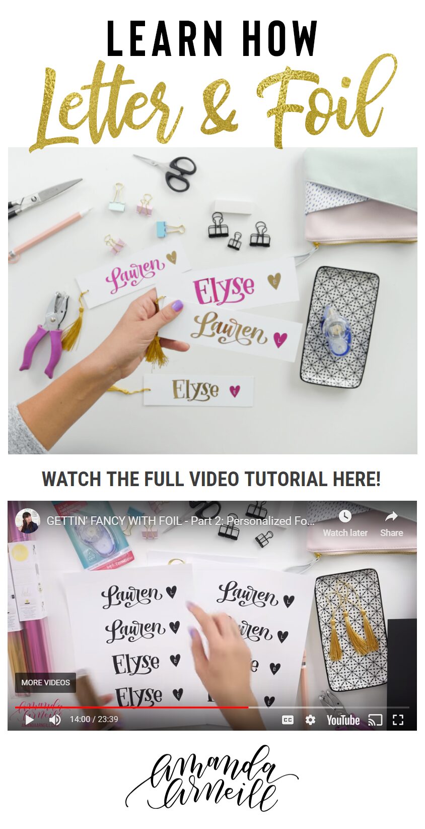 learn how to letter and foil