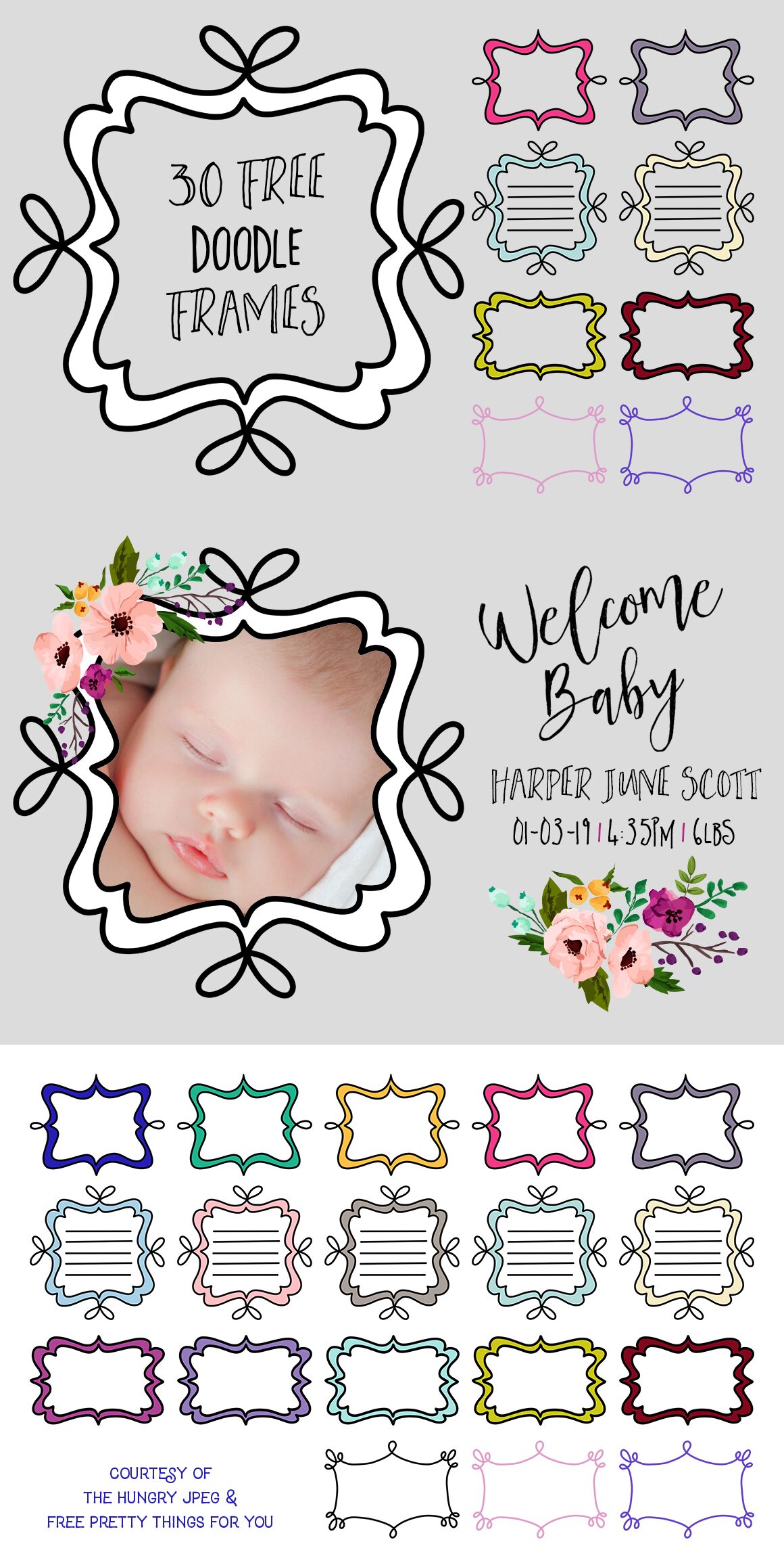 free doodle frame clip art graphics - Free Pretty Things For You