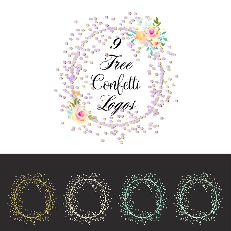 free 9 confetti circle logos - Free Pretty Things For You