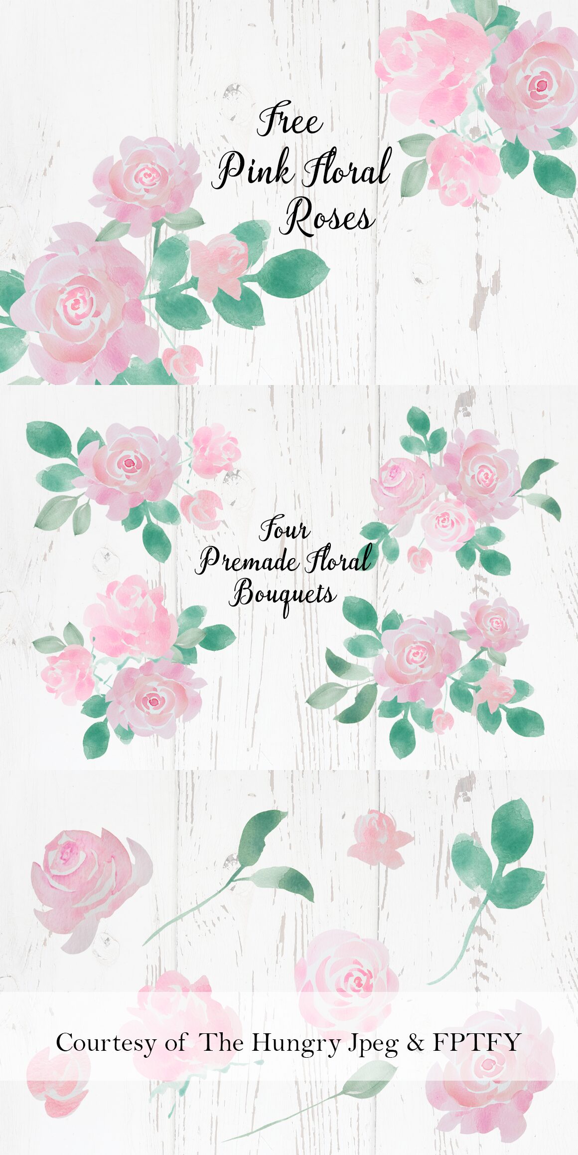 Free Watercolor Roses - Free Pretty Things For You
