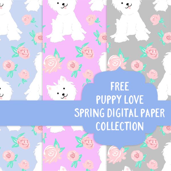 free puppy digital scrapbook paper backgrounds - Free Pretty Things For You
