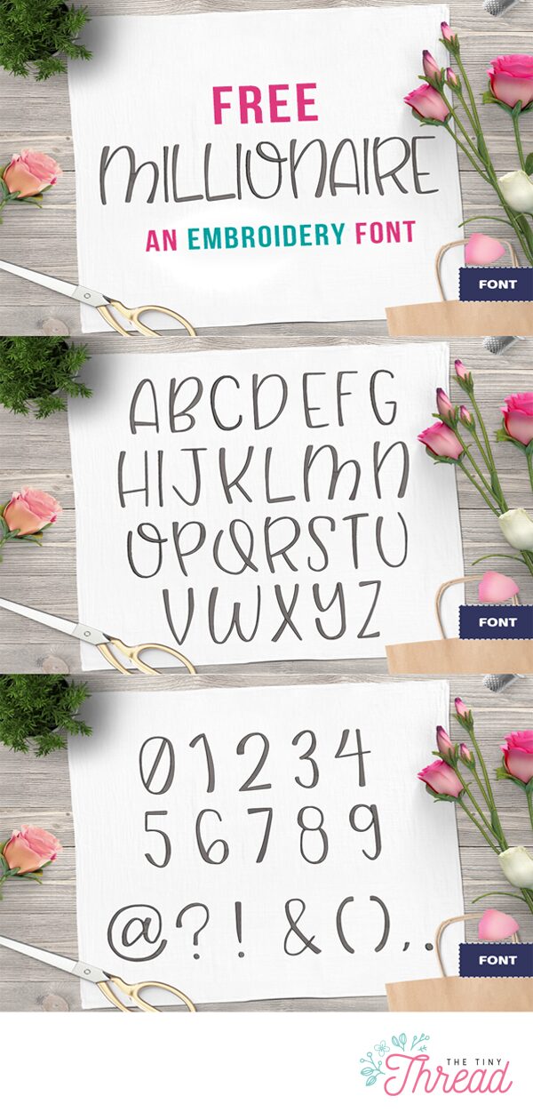 free embroidery font millionaire - Free Pretty Things For You