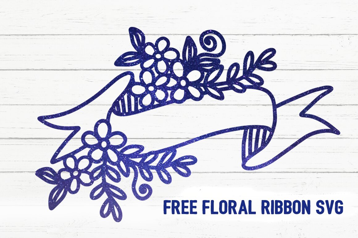 Free Blank Floral Ribbon SVG cut file - Free Pretty Things For You