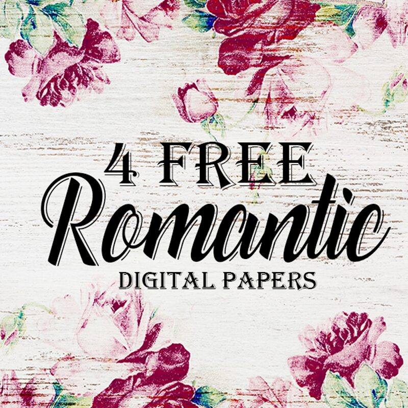 Four Free Romantic Rose Digital Scrapbooking Papers - Free Pretty ...