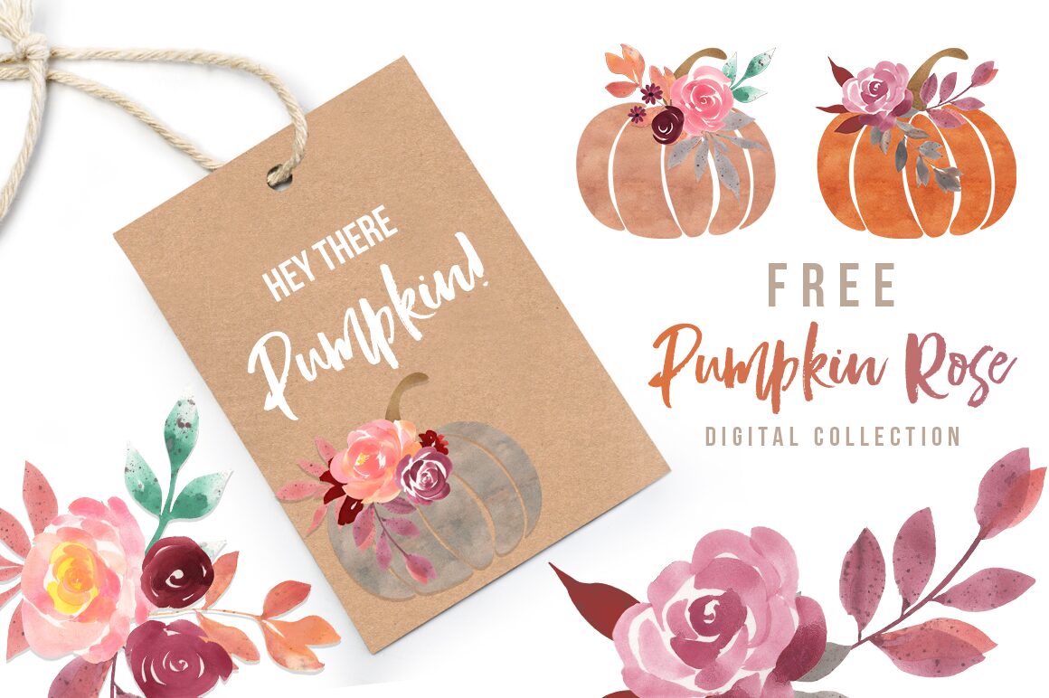 Free Pumpkin Rose Digital Collection - Free Pretty Things For You