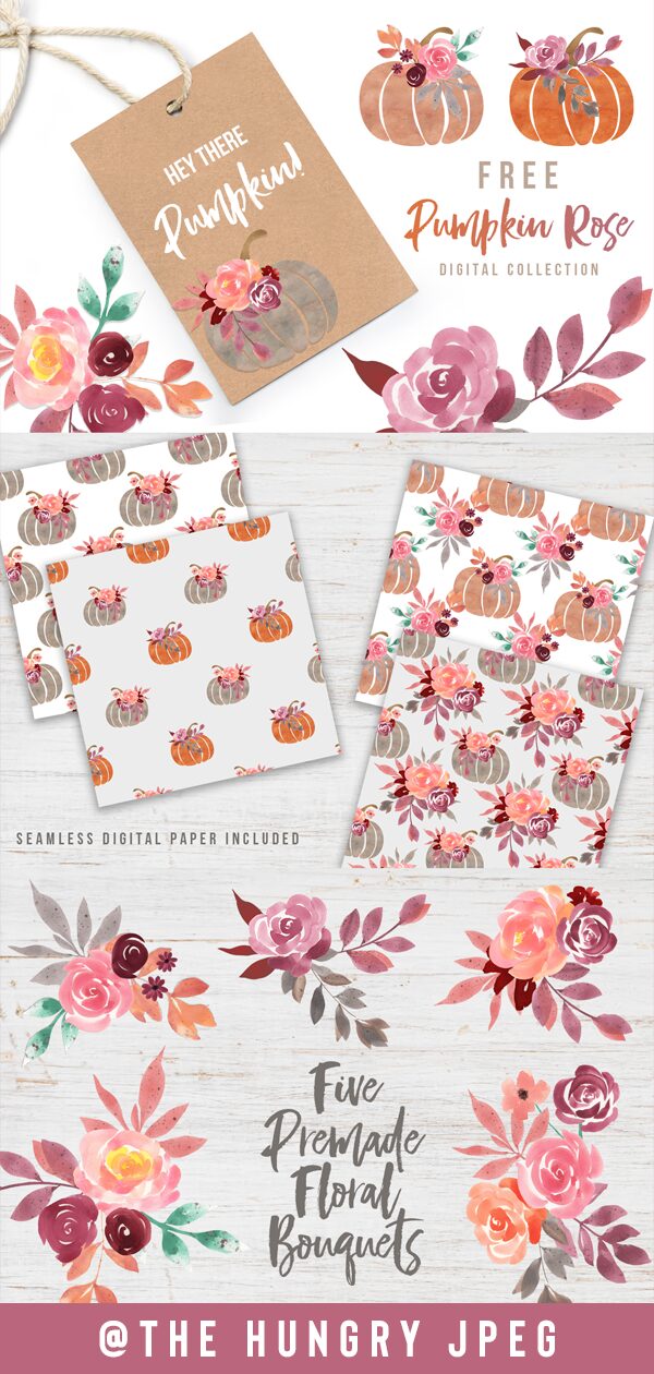 Free Pumpkin Rose Digital Collection - Free Pretty Things For You