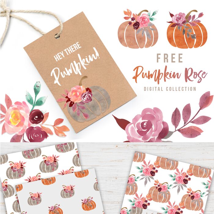 Free Pumpkin Rose Digital Collection - Free Pretty Things For You