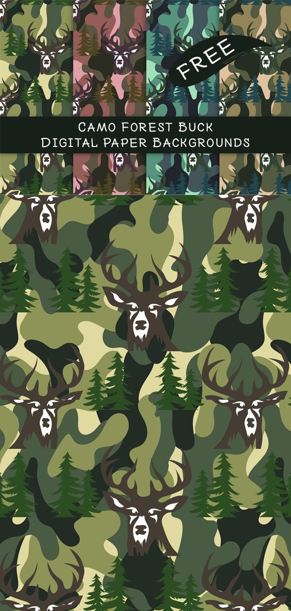 free deer camouflage digital paper - Free Pretty Things For You