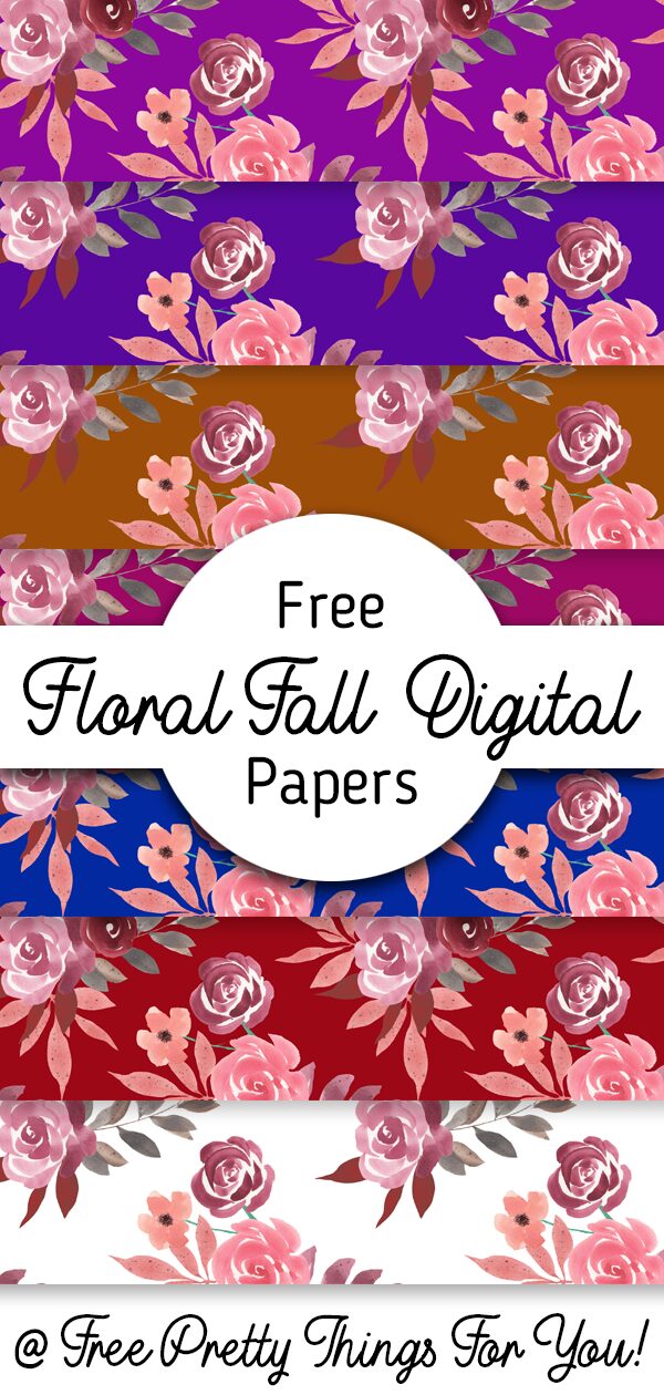 Free Floral Fall Digital Paper - Free Pretty Things For You