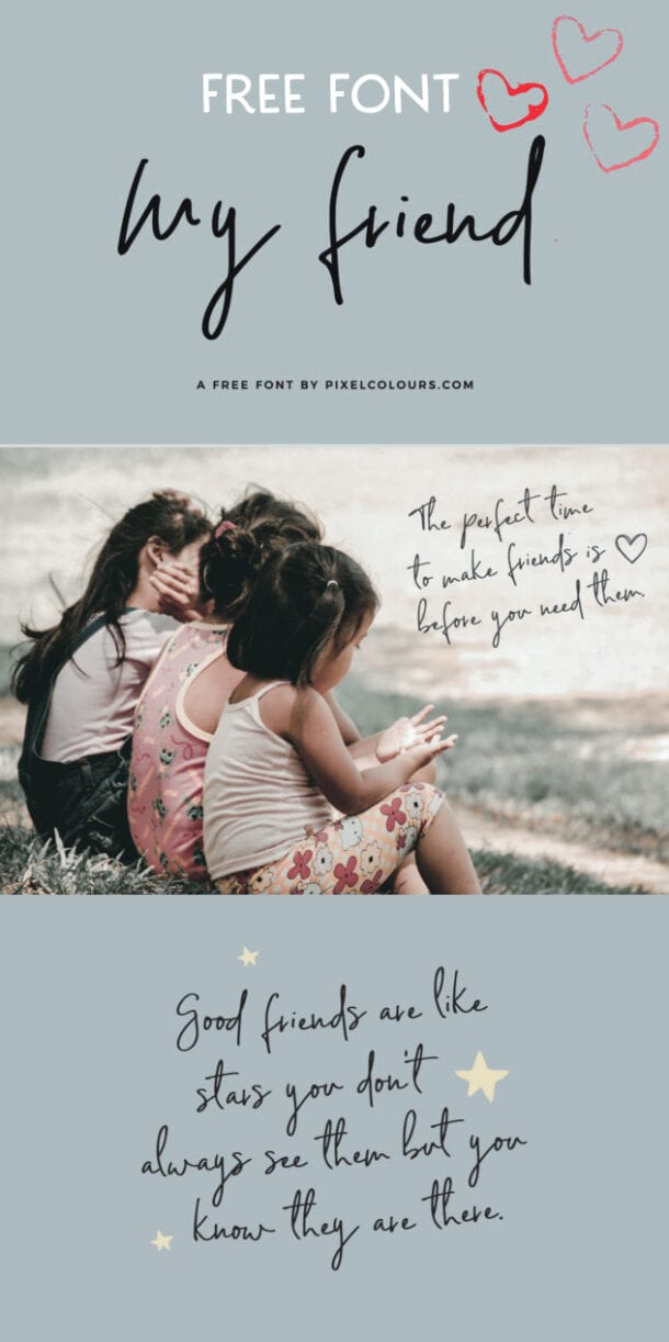 Free Font: My Friend - Free Pretty Things For You