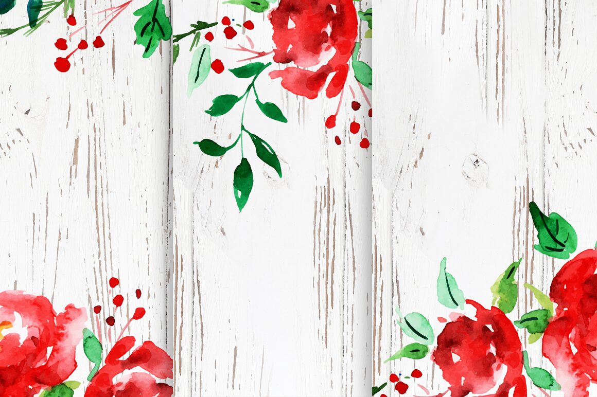 Free Farmhouse Floral Christmas Digital Paper - Free Pretty Things For You
