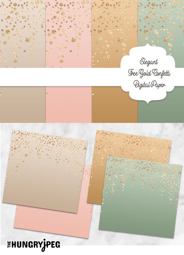 Free Elegant Gold Confetti Digital Paper - Free Pretty Things For You