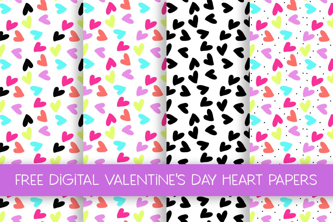 Free Digital Valentine's Day Heart Papers - Free Pretty Things For You