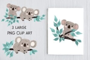 Free Koala Digital Papers Clipart - Free Pretty Things For You