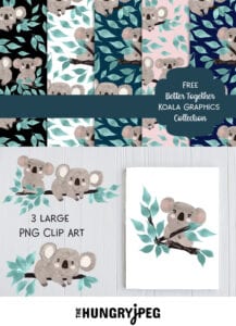 Free Koala Digital Papers Clipart - Free Pretty Things For You
