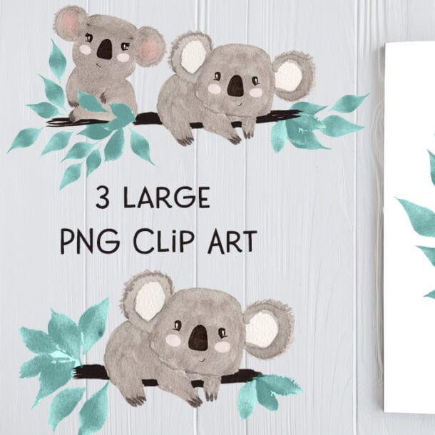 Free Koala Digital Papers Clipart - Free Pretty Things For You