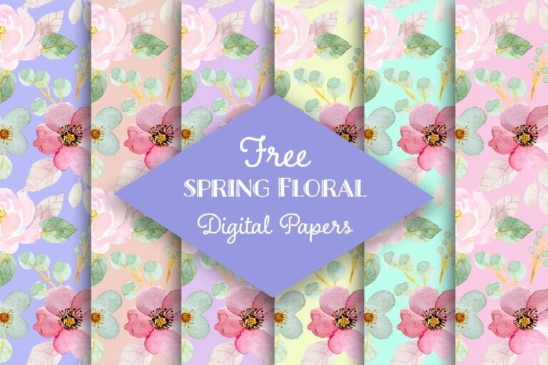 Free Spring Floral Digital Papers - Free Pretty Things For You