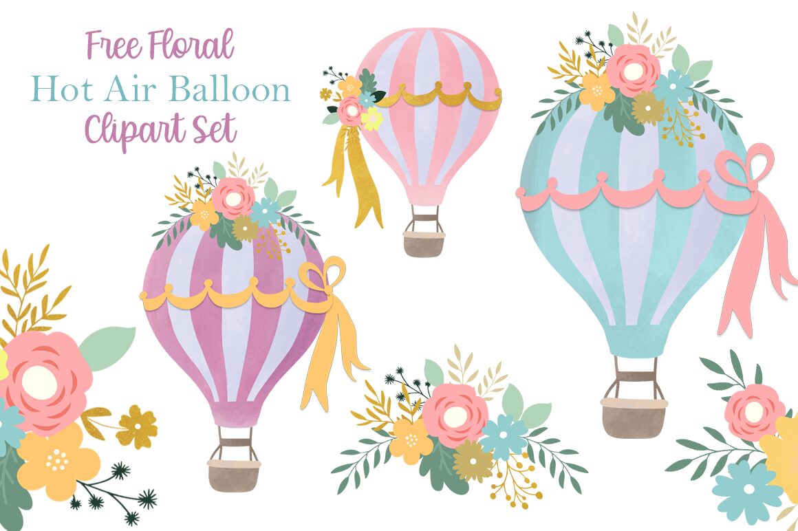 Free Floral Hot Air Balloon Graphics - Free Pretty Things For You