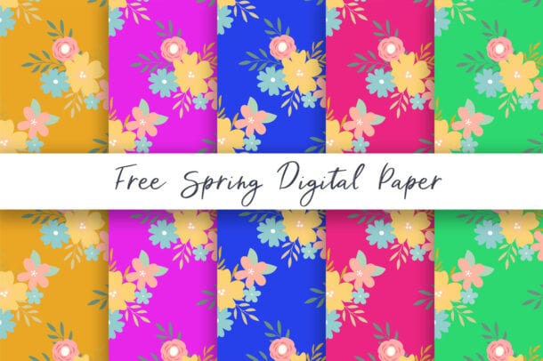 Free Colorful Floral Spring Scrapbooking Paper - Free Pretty Things For You